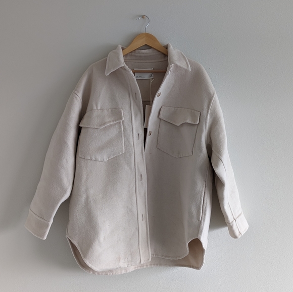 OAK + FORT | Jackets & Coats | Oak Fort Oversized Wool Shirt Jacket ...